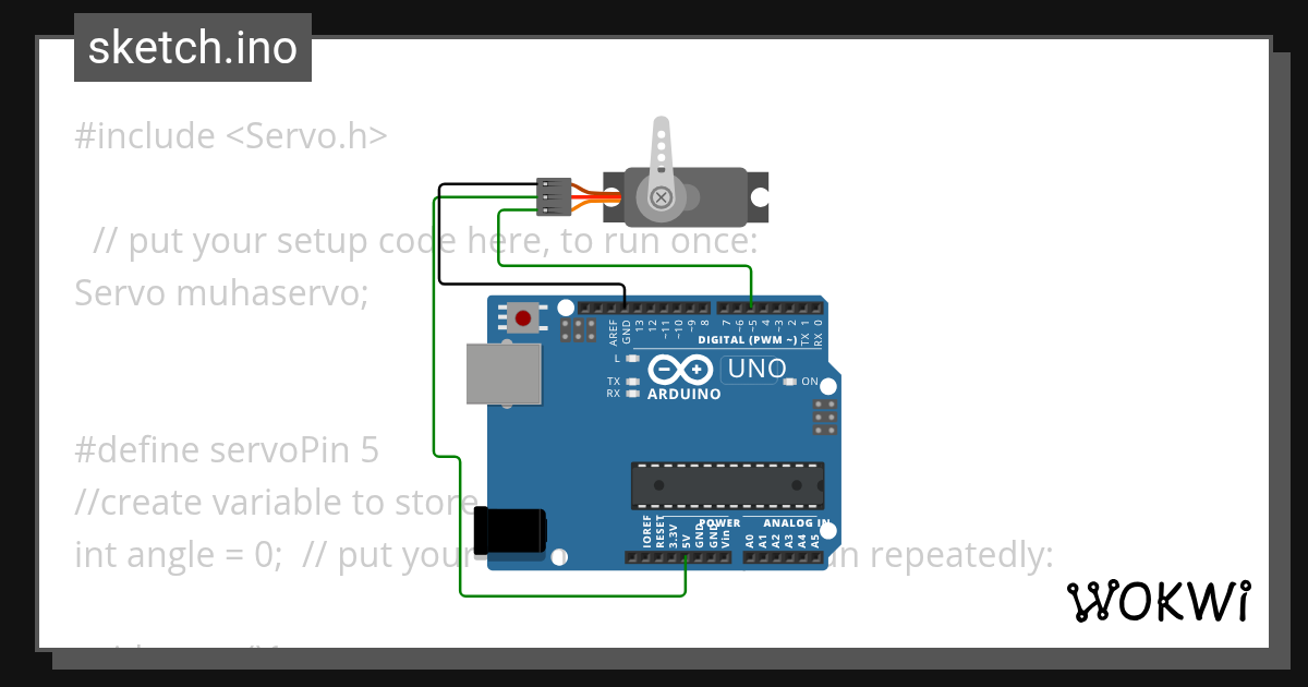 SERVO MOTOR - Wokwi ESP32, STM32, Arduino Simulator