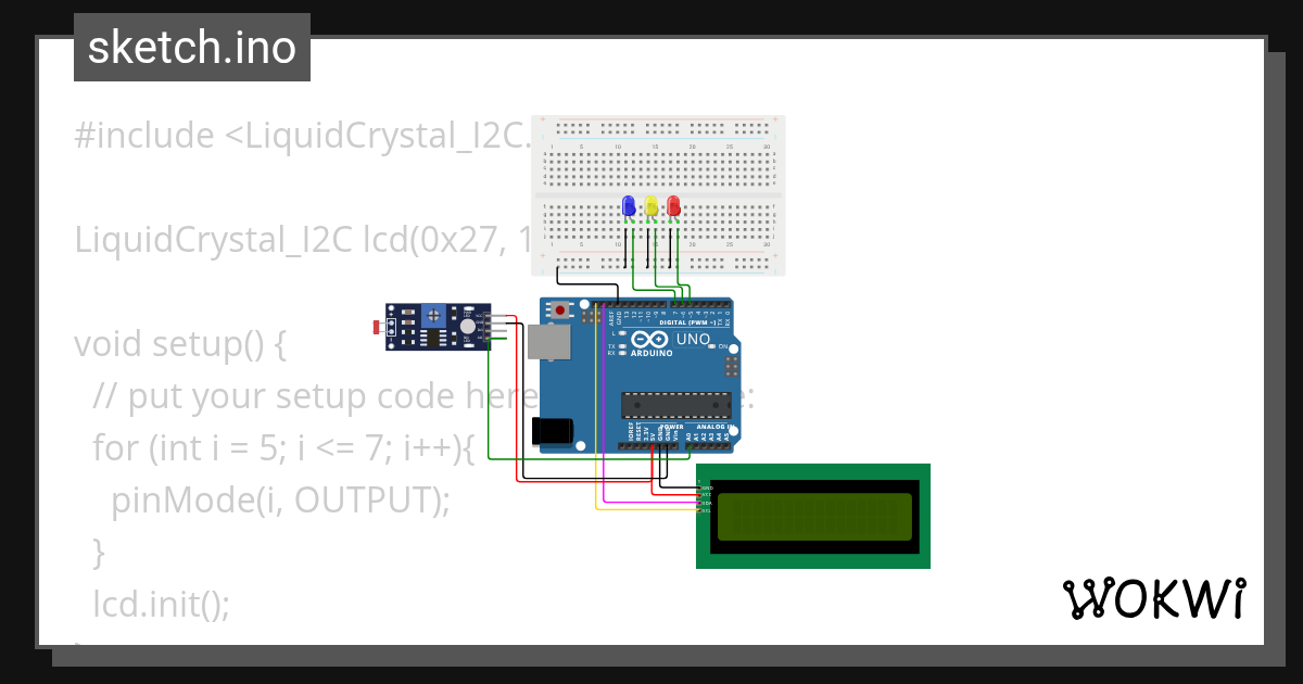 L3 LCD monitor + Light Demo - Wokwi ESP32, STM32, Arduino Simulator