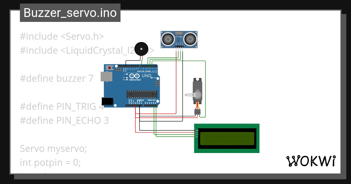 Buzzer_servo_HC04.ino - Wokwi ESP32, STM32, Arduino Simulator