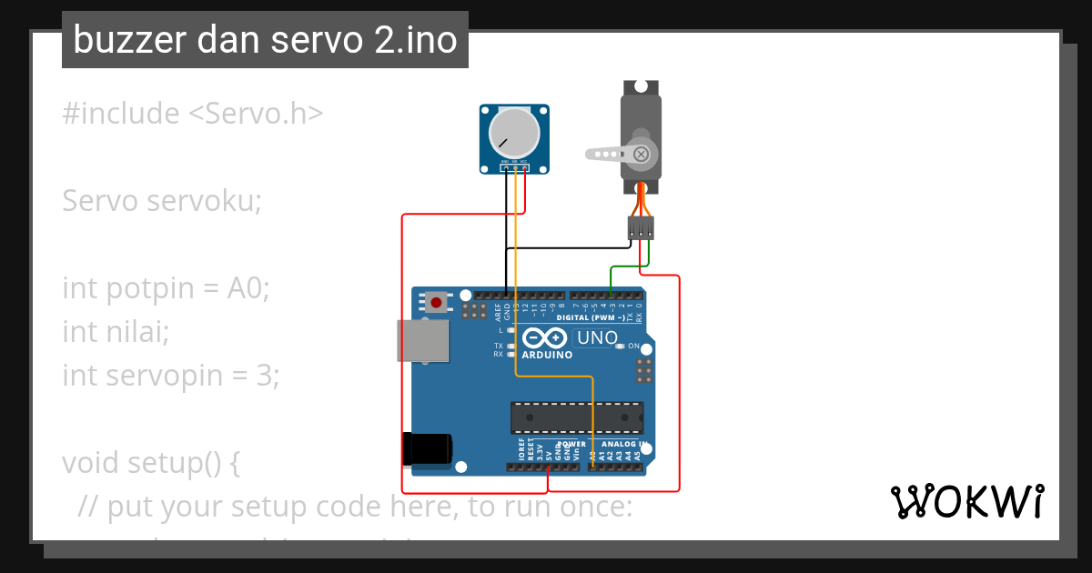 buzzer dan servo 2.ino - Wokwi ESP32, STM32, Arduino Simulator