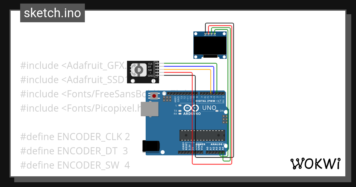 Encoder Oled Wokwi Esp32 Stm32 Arduino Simulator 4216