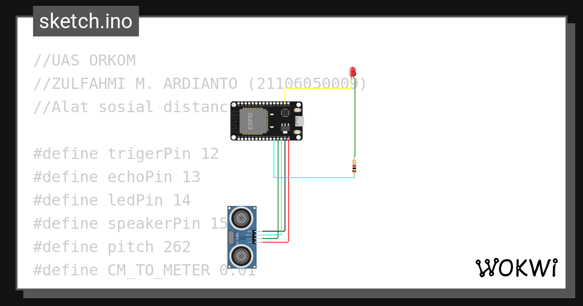 Pengukur Jarak Wokwi Arduino And Esp32 Simulator 4939