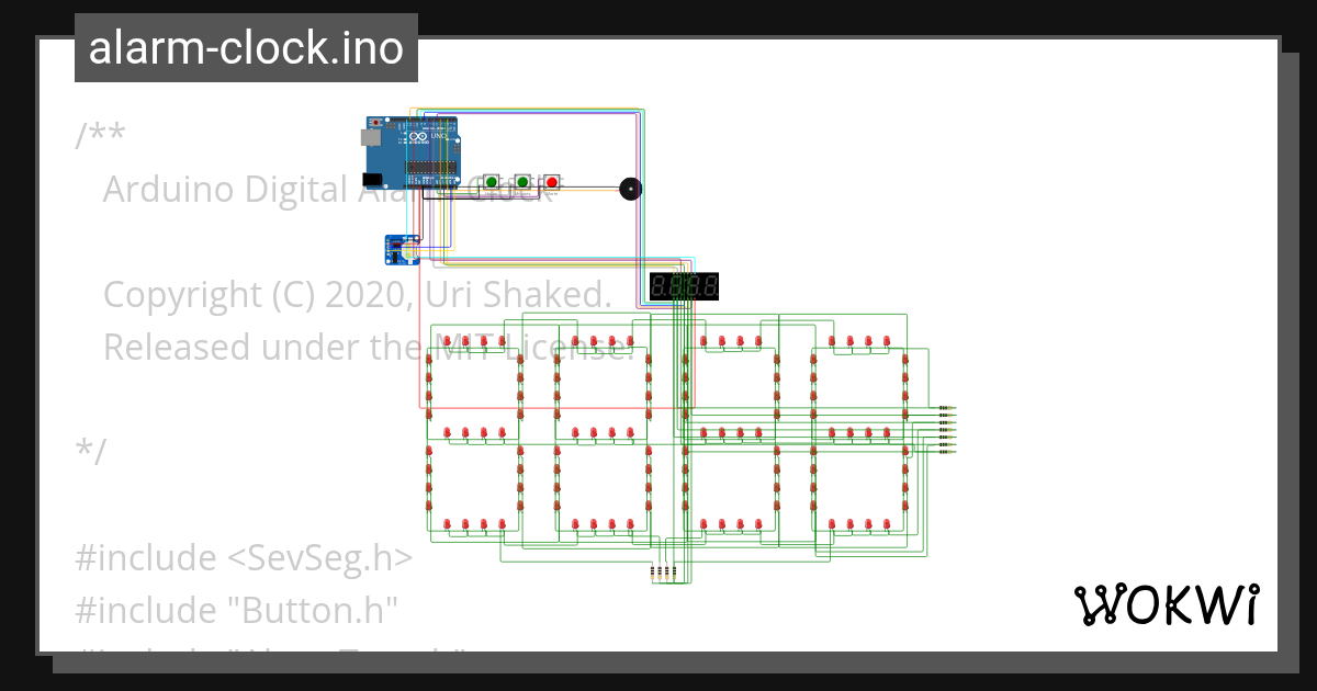 alarm-clock.ino - Wokwi ESP32, STM32, Arduino Simulator