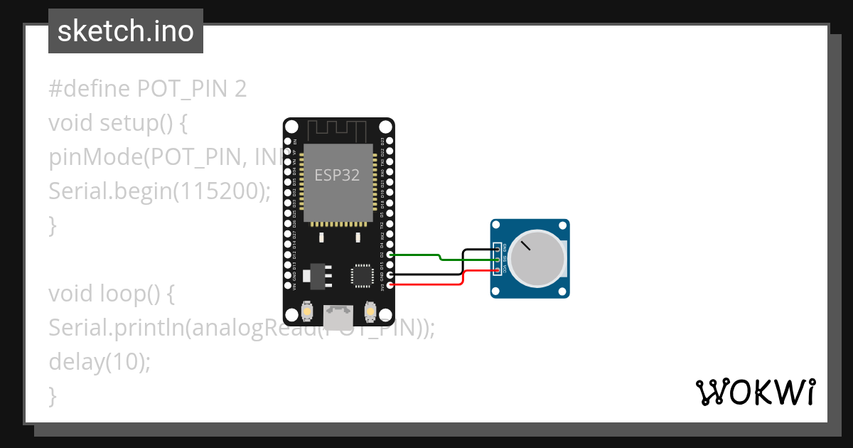 Potenciômetro Marcos Augusto de Souza Pinto - Wokwi ESP32, STM32, Arduino Simulator