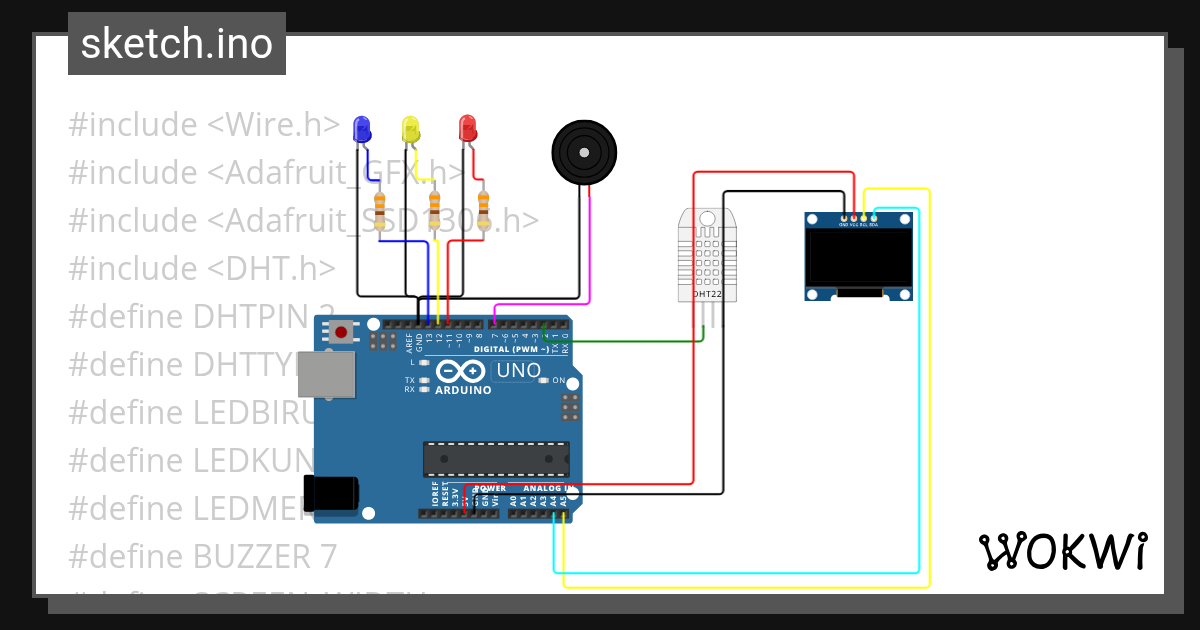 oled on +dht - Wokwi ESP32, STM32, Arduino Simulator