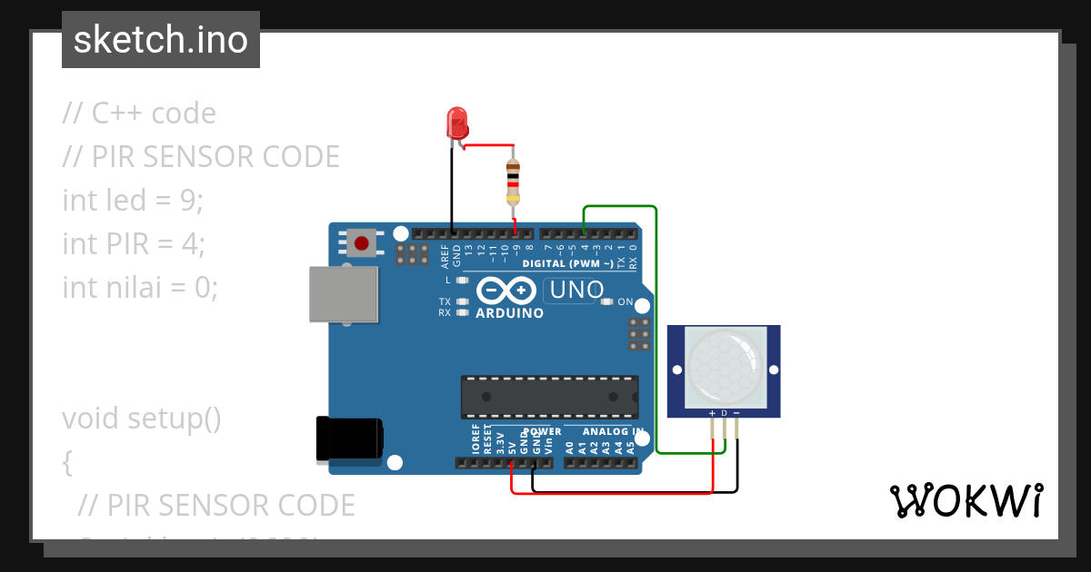 PIR Sensor - Wokwi ESP32, STM32, Arduino Simulator
