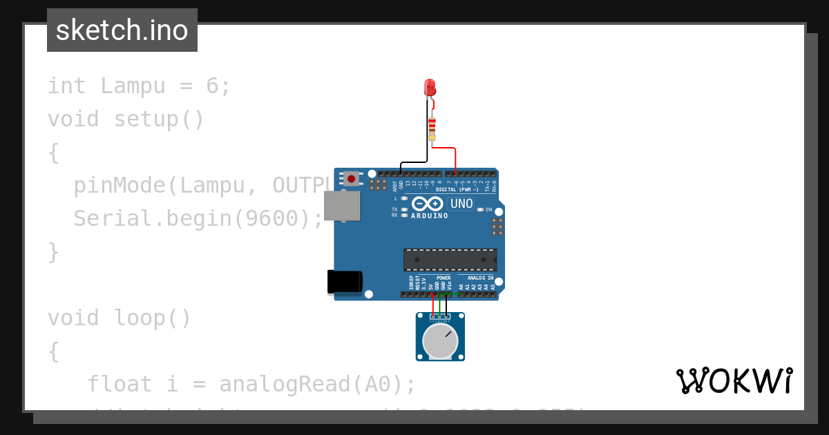 Blink Potensio Wokwi Esp32 Stm32 Arduino Simulator
