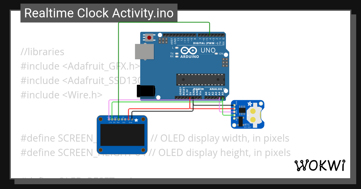 Realtime Clock Activity - Wokwi ESP32, STM32, Arduino Simulator