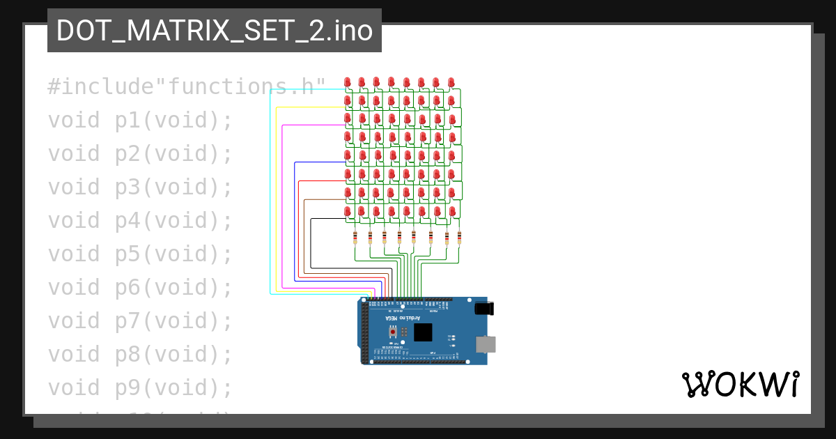 Dot Matrix Set 2 Ino Wokwi Esp32 Stm32 Arduino Simula 3801