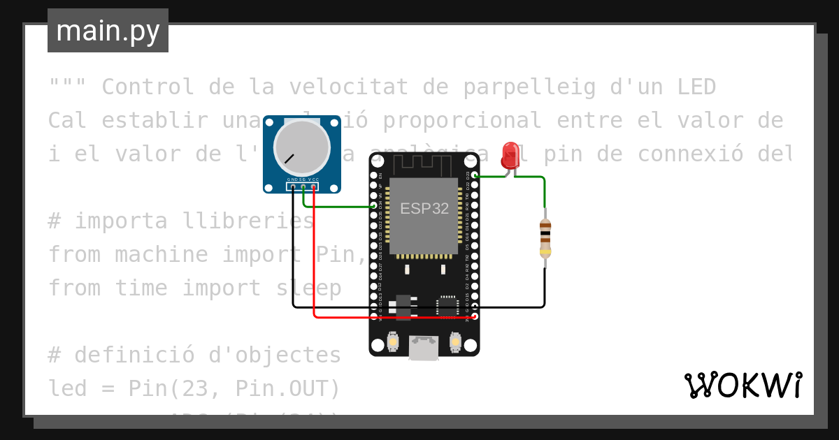 Control Blink Amb Potenciòmetre Wokwi Esp32 Stm32 Arduino Simulator 