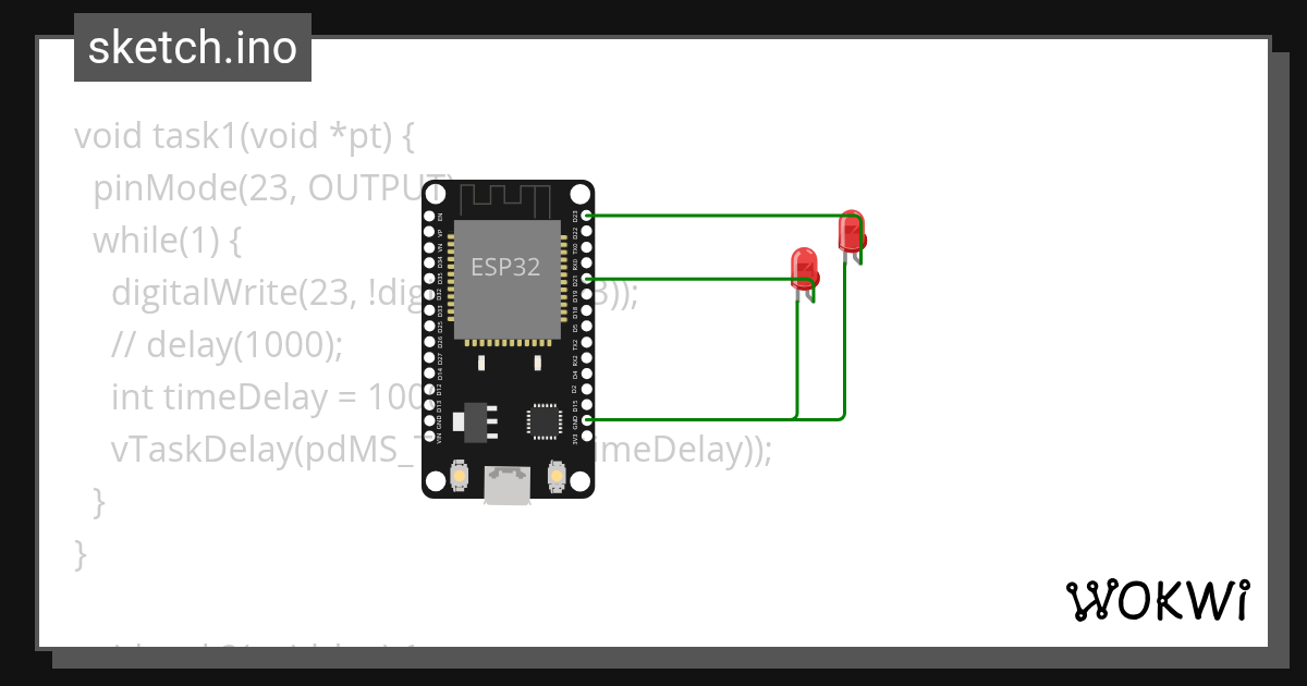 task tick - freertos - Wokwi ESP32, STM32, Arduino Simulator