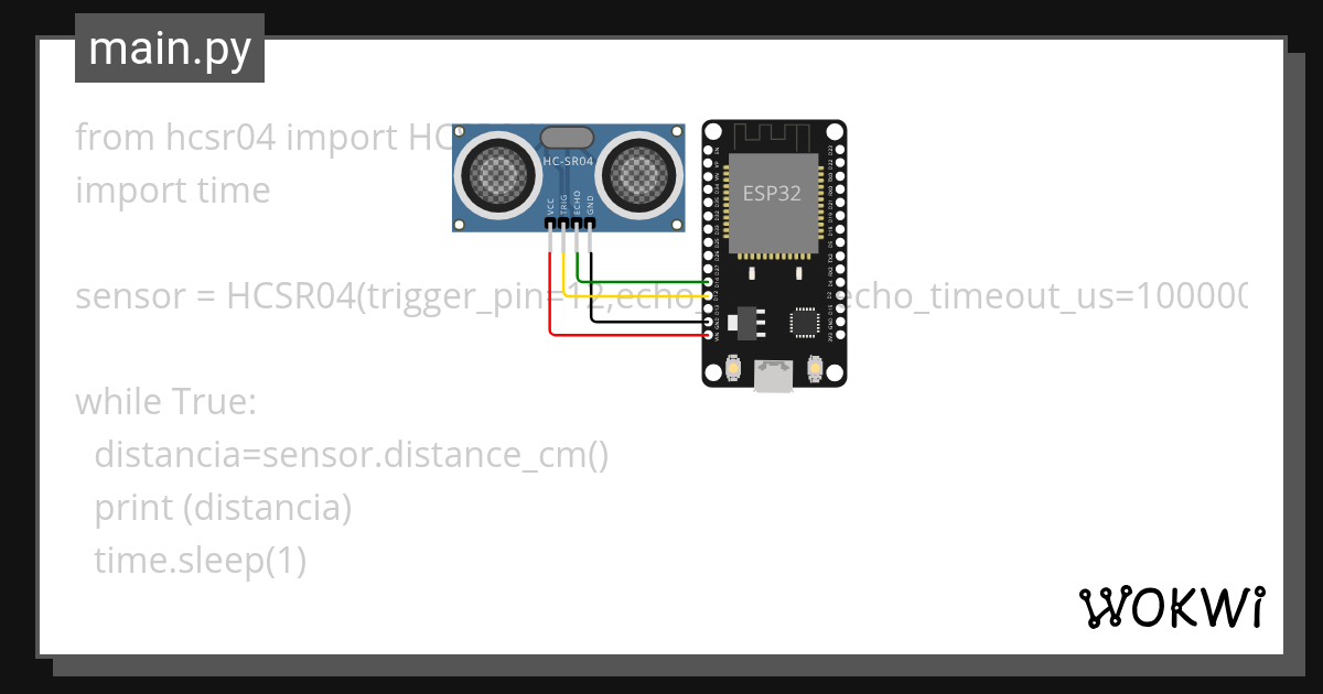 Sensor Distancia Wokwi Esp32 Stm32 Arduino Simulator