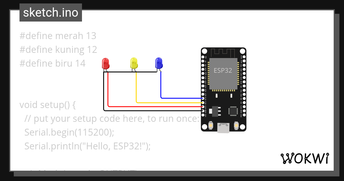 esp 32 basic lamp - Wokwi ESP32, STM32, Arduino Simulator