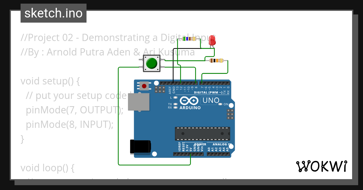 Project 02 Demonstrating A Digital Input Wokwi Esp32 Stm32 Arduino 9306