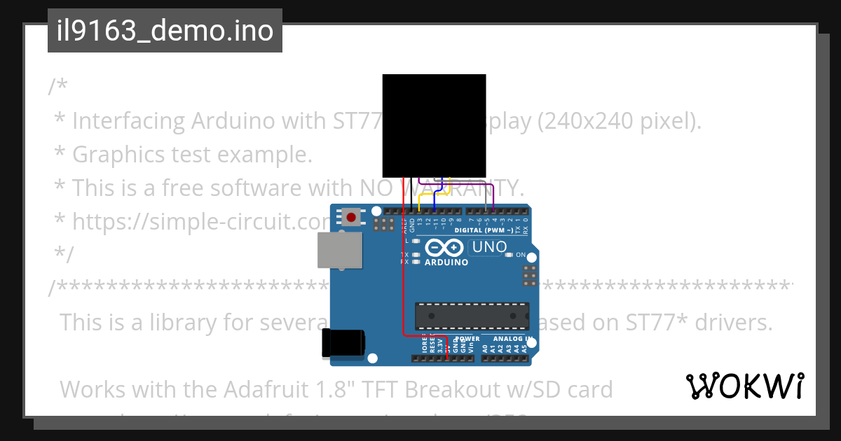 il9163_demo.ino - Wokwi ESP32, STM32, Arduino Simulator