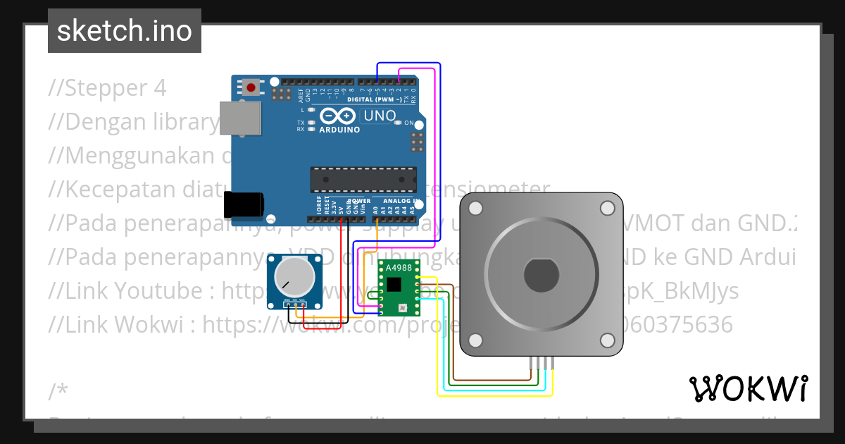 Stepper 4.ino - Wokwi ESP32, STM32, Arduino Simulator
