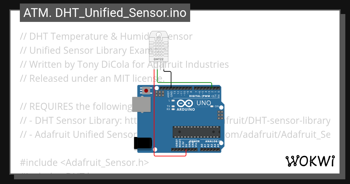 ATM. DHT_Unified_Sensor.ino - Wokwi ESP32, STM32, Arduino Simulator