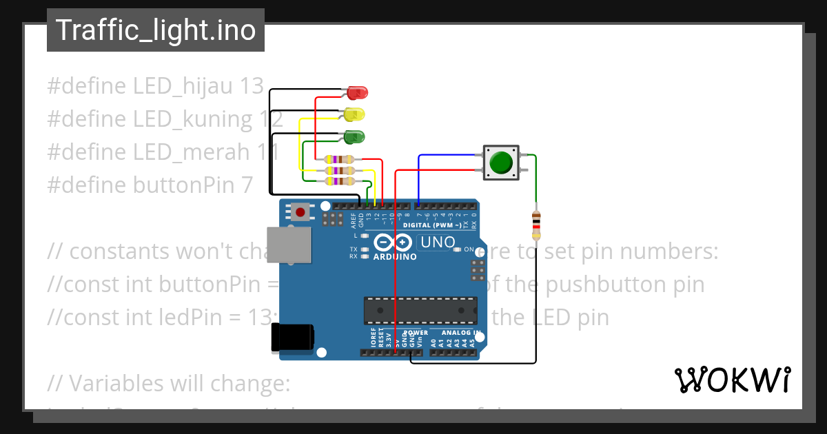 Traffic_light.ino - Wokwi ESP32, STM32, Arduino Simulator