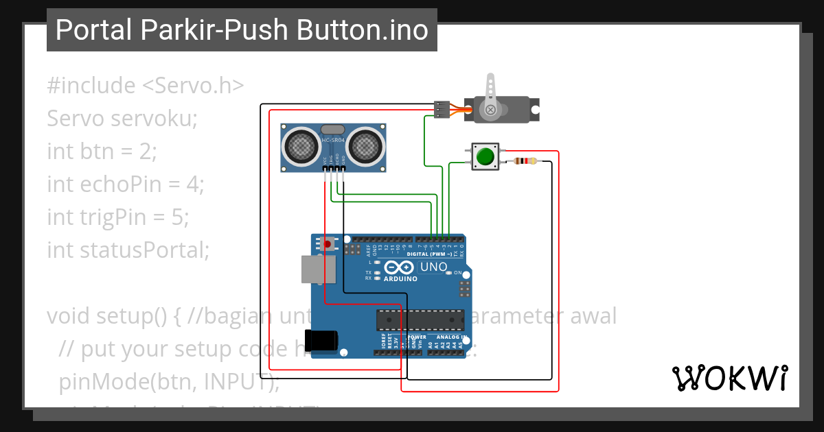 Portal Parkir-Push Button.ino - Wokwi ESP32, STM32, Arduino Simulator