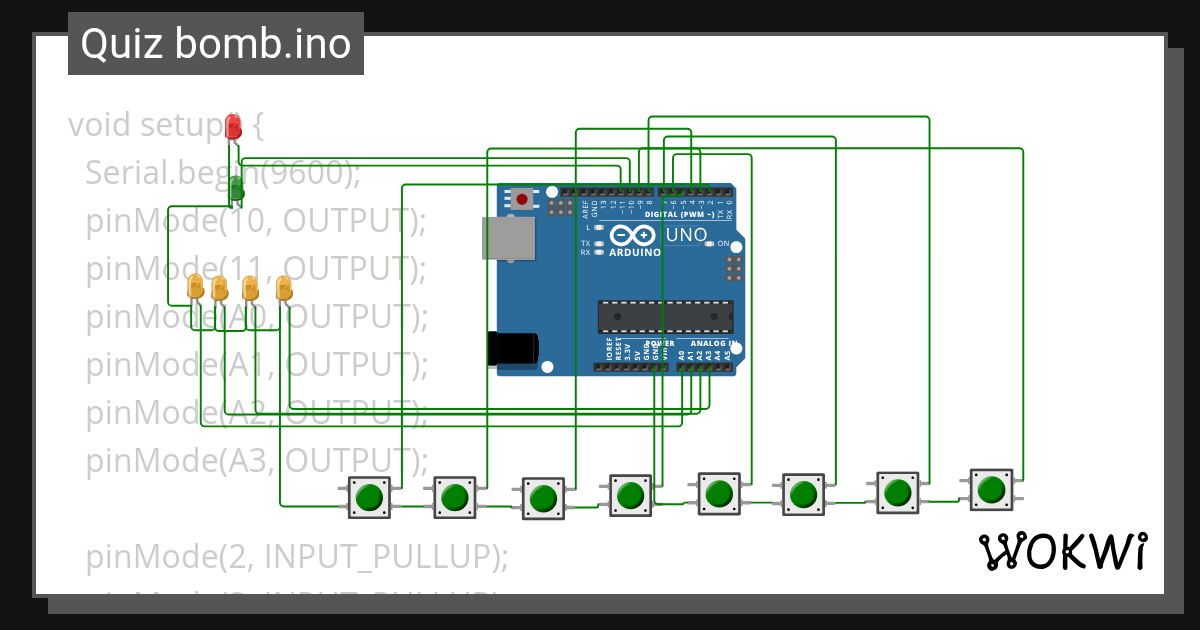 Quiz bomb.ino - Wokwi ESP32, STM32, Arduino Simulator