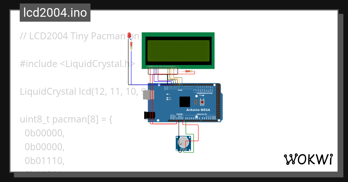 lcd2004.ino - Wokwi ESP32, STM32, Arduino Simulator