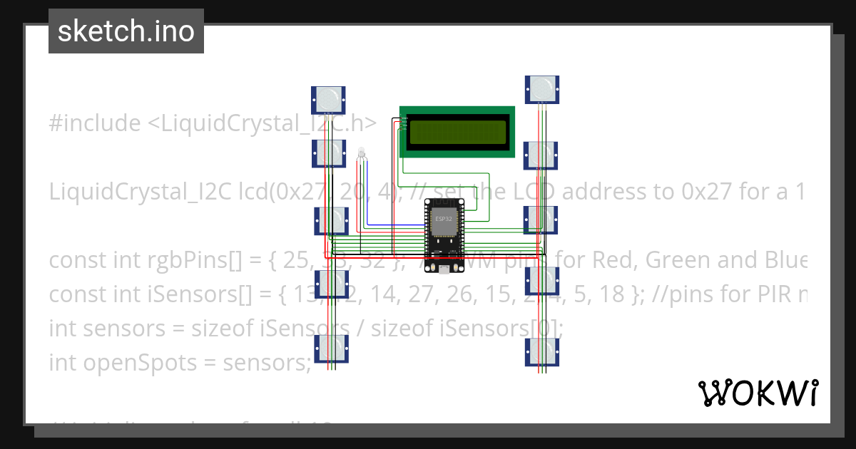 smart parking.ino - Wokwi ESP32, STM32, Arduino Simulator