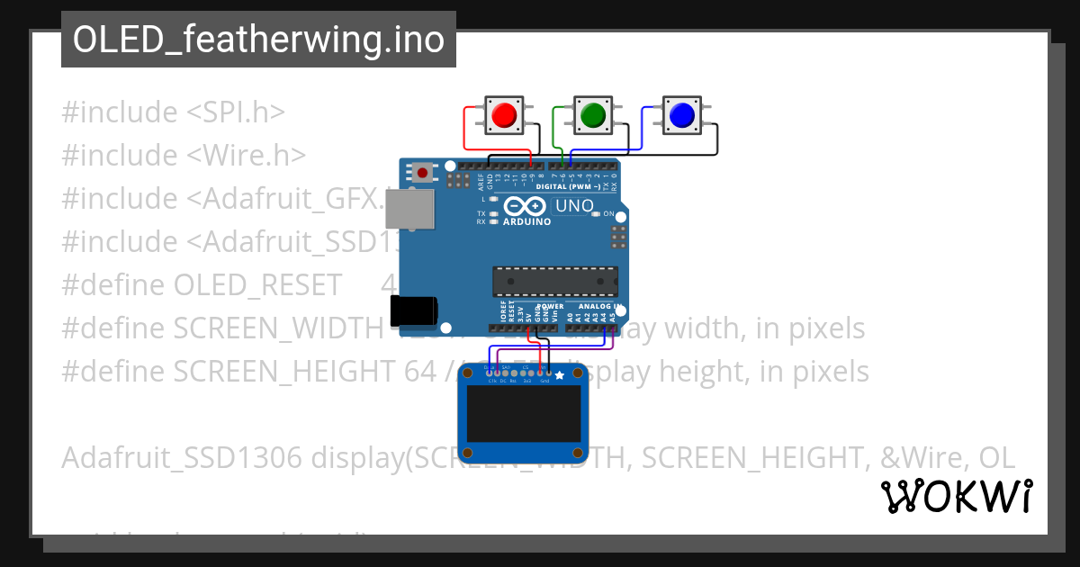 OLED_featherwing.ino - Wokwi ESP32, STM32, Arduino Simulator
