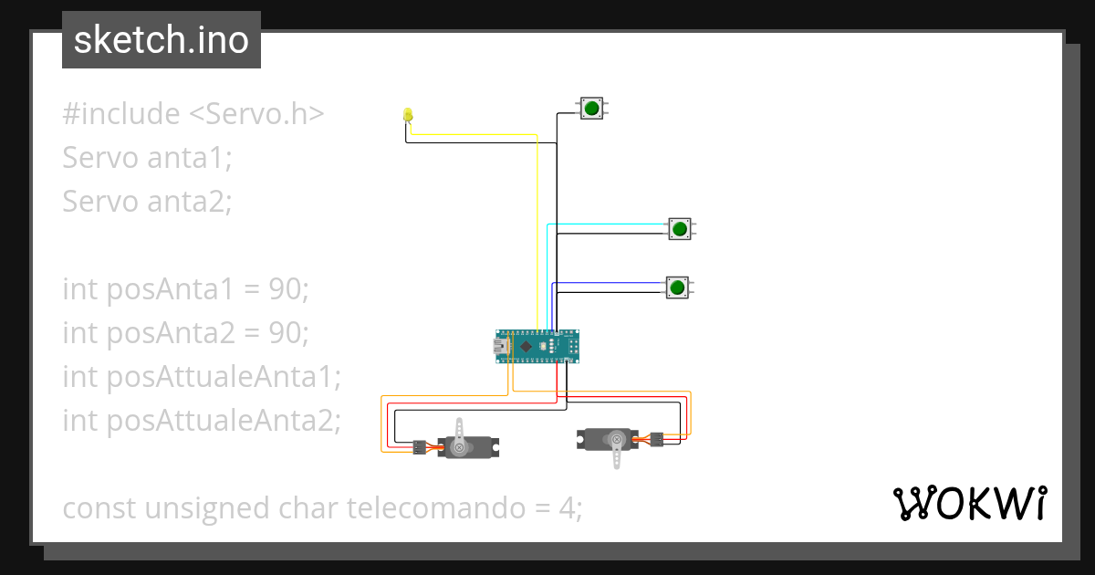 (2) progetto cancello (ARDUINO NANO) - Wokwi ESP32, STM32, Arduino Simulator