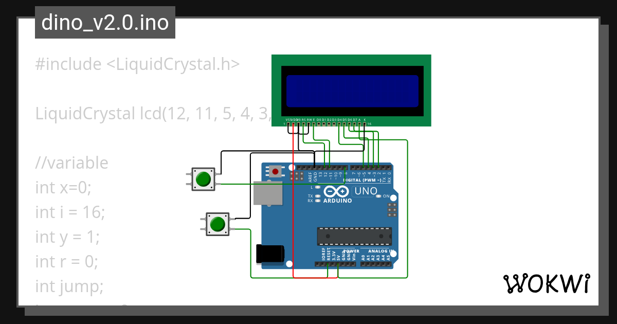 dino_v2.0.ino - Wokwi ESP32, STM32, Arduino Simulator