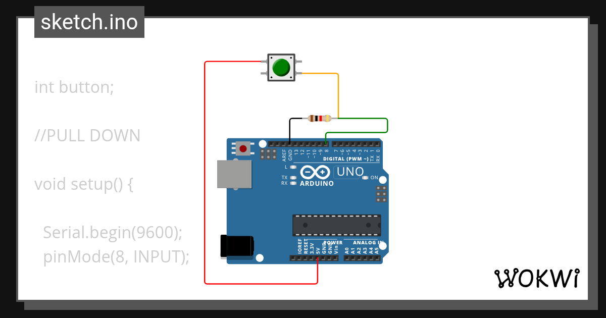 PULLDOWN.ino - Wokwi ESP32, STM32, Arduino Simulator