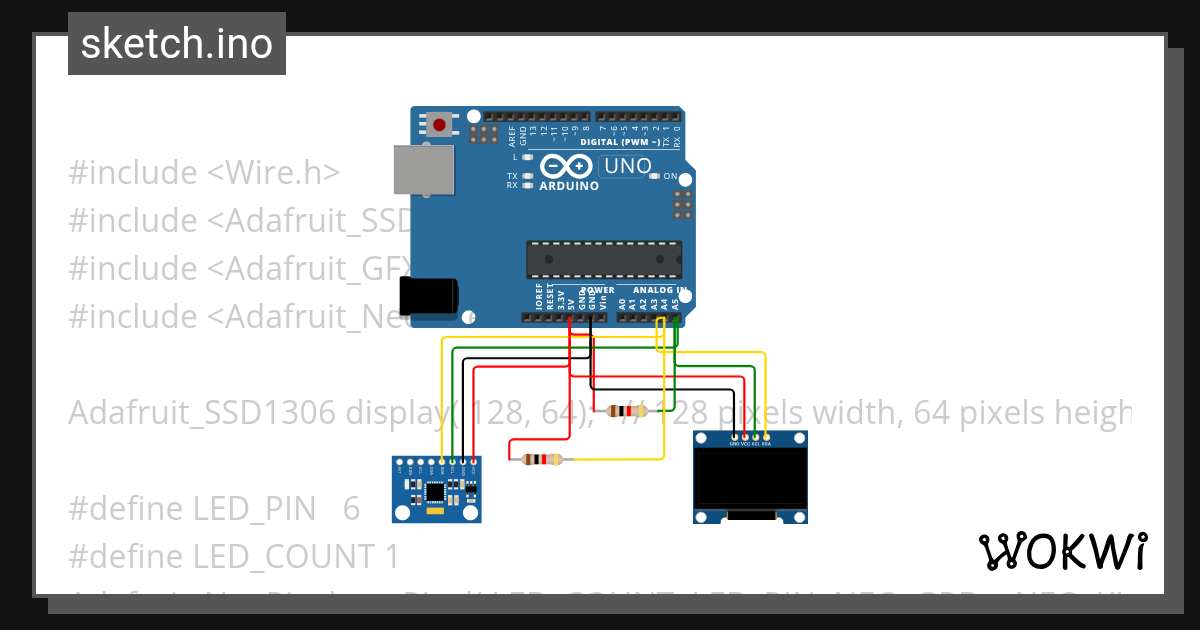 gyroscope oled - Wokwi Arduino and ESP32 Simulator