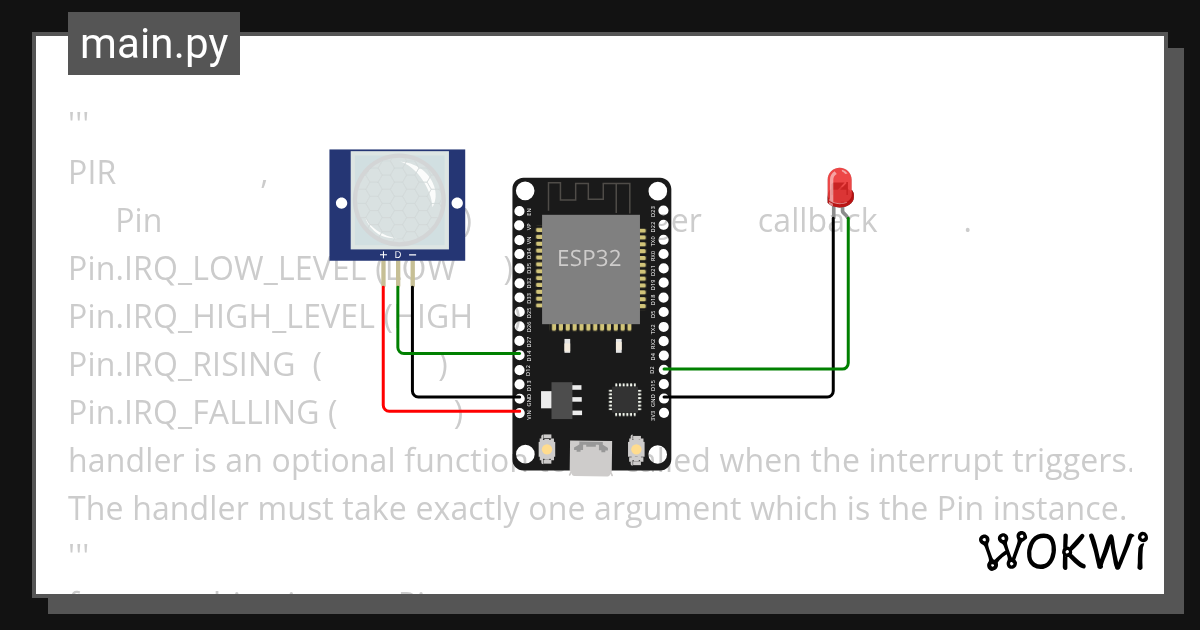 Pir Wokwi Esp32 Stm32 Arduino Simulator 9114
