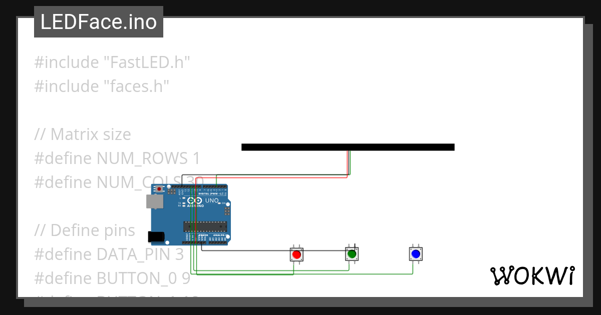 LEDFace.ino - Wokwi ESP32, STM32, Arduino Simulator