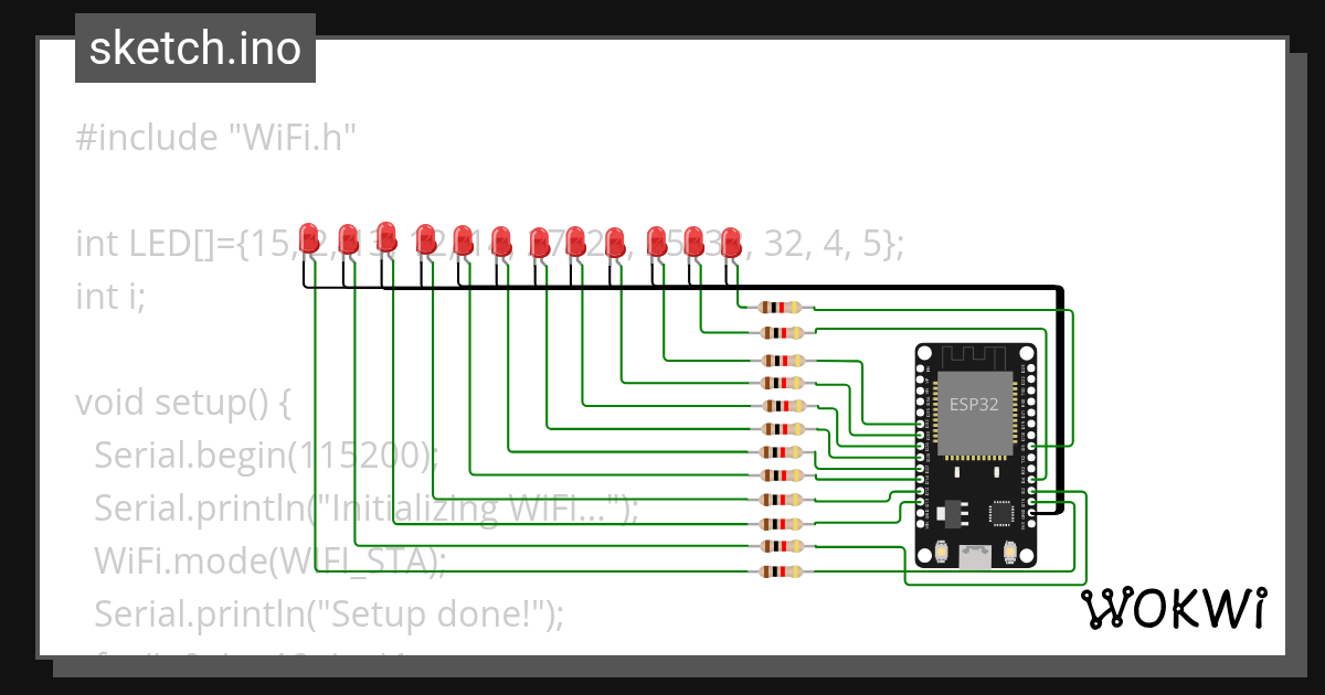 ESP32 Scanning Wi-Fi 12LED - Wokwi ESP32, STM32, Arduino Simulator ESP32 Scanning Wi-Fi 12LED - Wokwi ESP32, STM32, Arduino Simulator