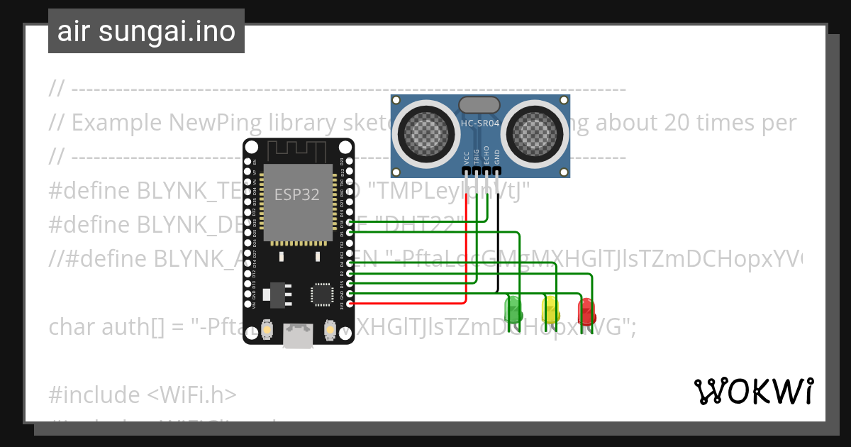 air sungai.ino - Wokwi ESP32, STM32, Arduino Simulator