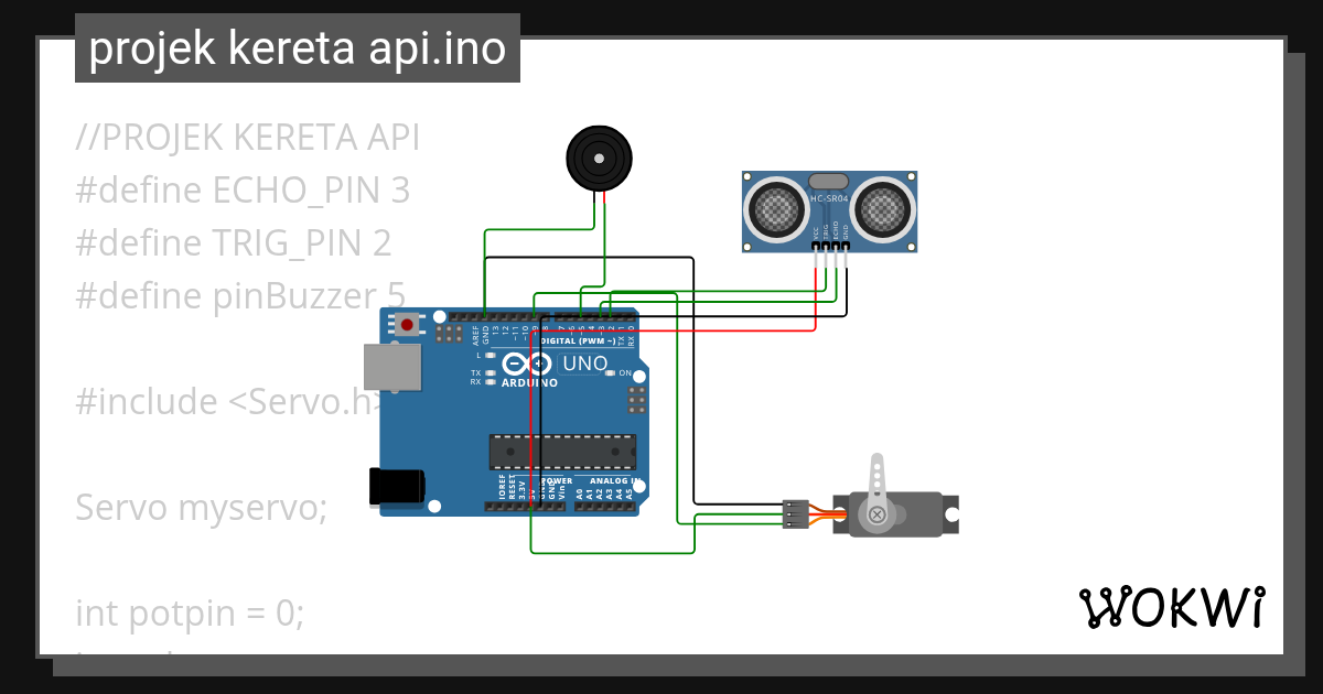 Palang pintu kereta api - Wokwi ESP32, STM32, Arduino Simulator