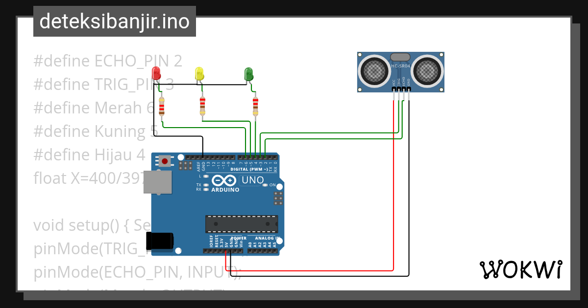 deteksibanjir.ino - Wokwi ESP32, STM32, Arduino Simulator