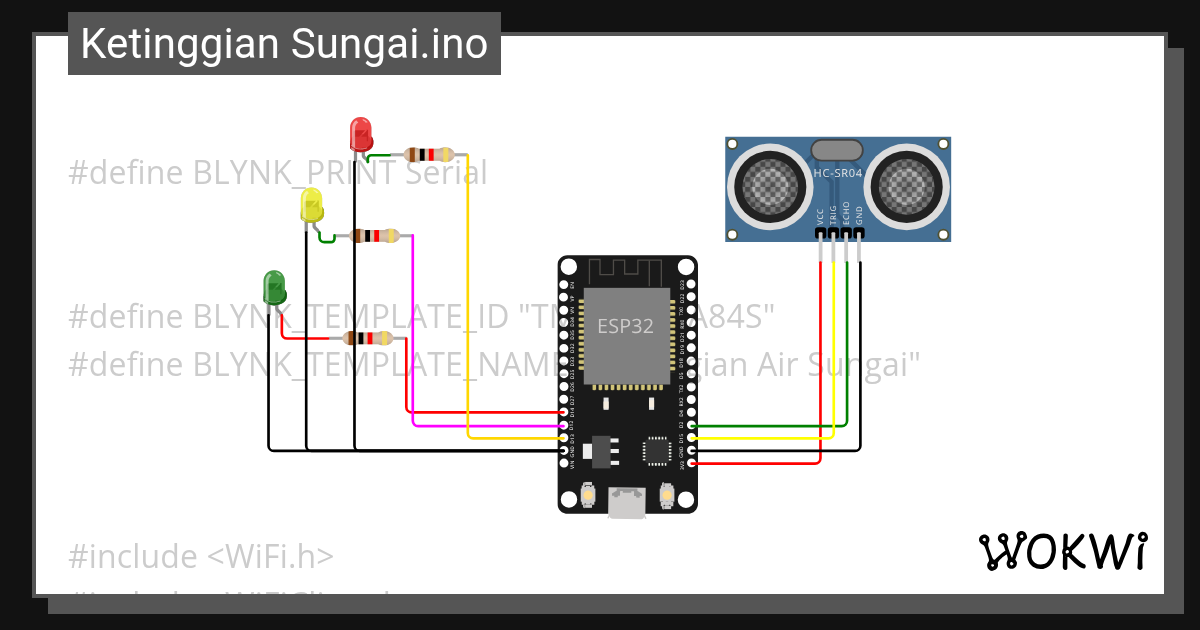 Ketinggian Sungai.ino - Wokwi ESP32, STM32, Arduino Simulator