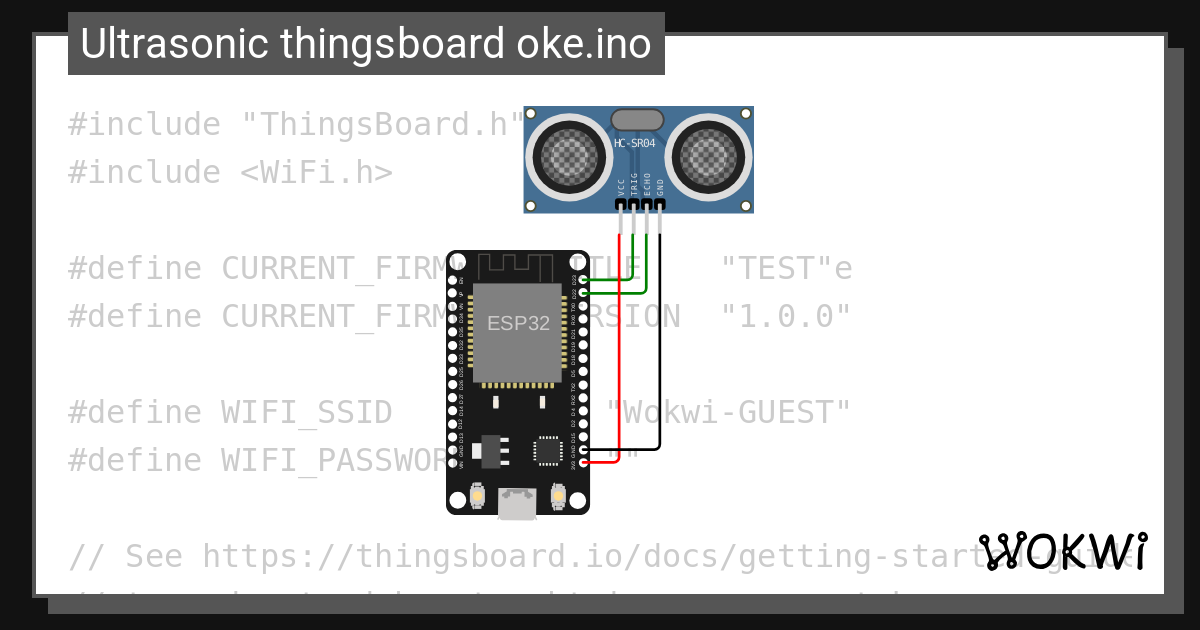 Ultrasonic Thingsboard O Wokwi Esp32 Stm32 Arduino Simulator 8138