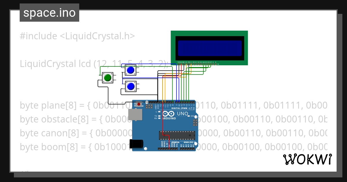 space.ino - Wokwi ESP32, STM32, Arduino Simulator