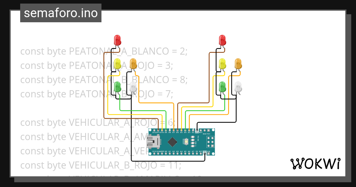 semaforo.ino - Wokwi Arduino and ESP32 Simulator