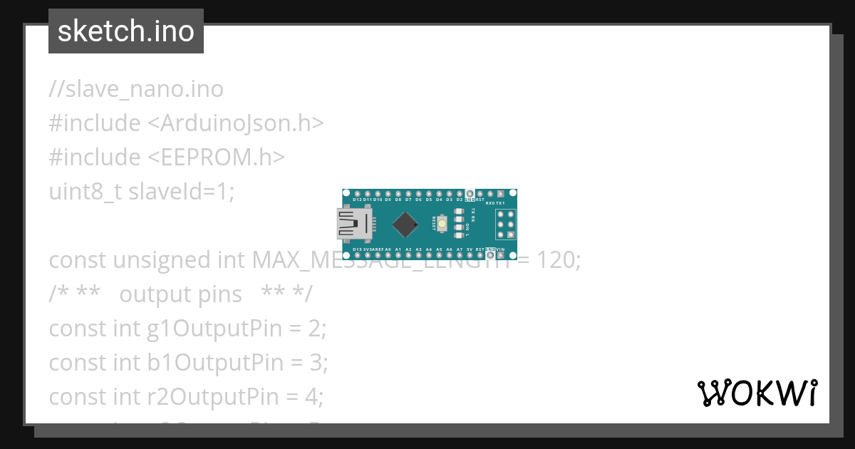 slave_nano.ino - Wokwi ESP32, STM32, Arduino Simulator