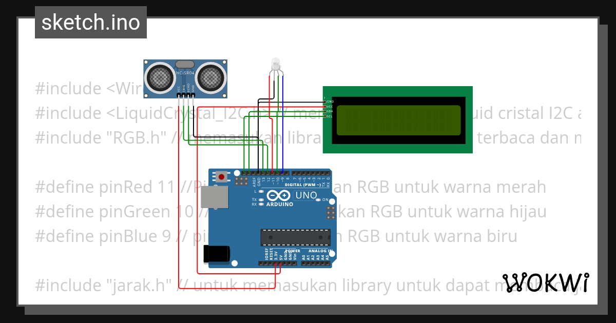 Indikator Parkir Kendaraan - Wokwi ESP32, STM32, Arduino Simulator