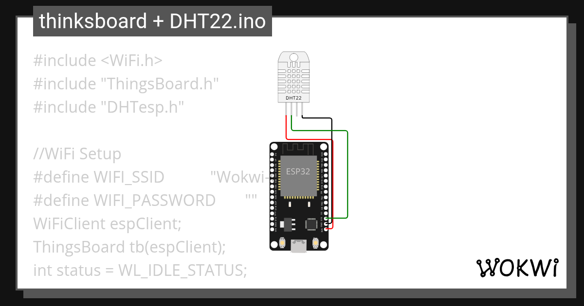 thinksboard + DHT22.ino - Wokwi ESP32, STM32, Arduino Simulator