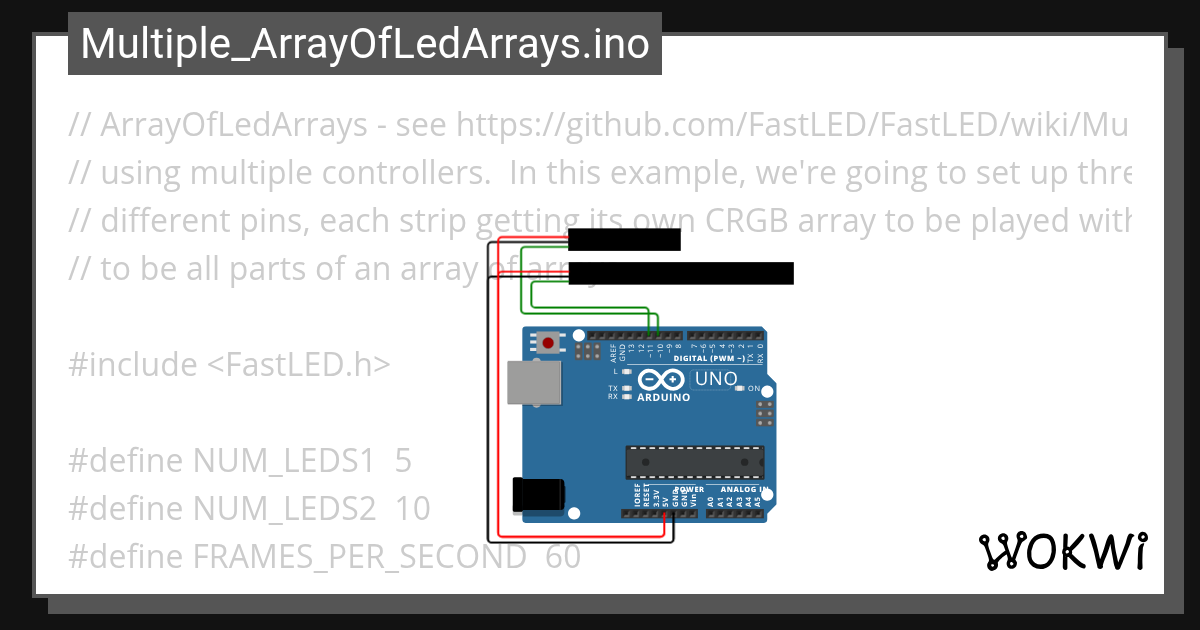 Multiple_ArrayOfLedArrays.ino - Wokwi Arduino and ESP32 Simulator