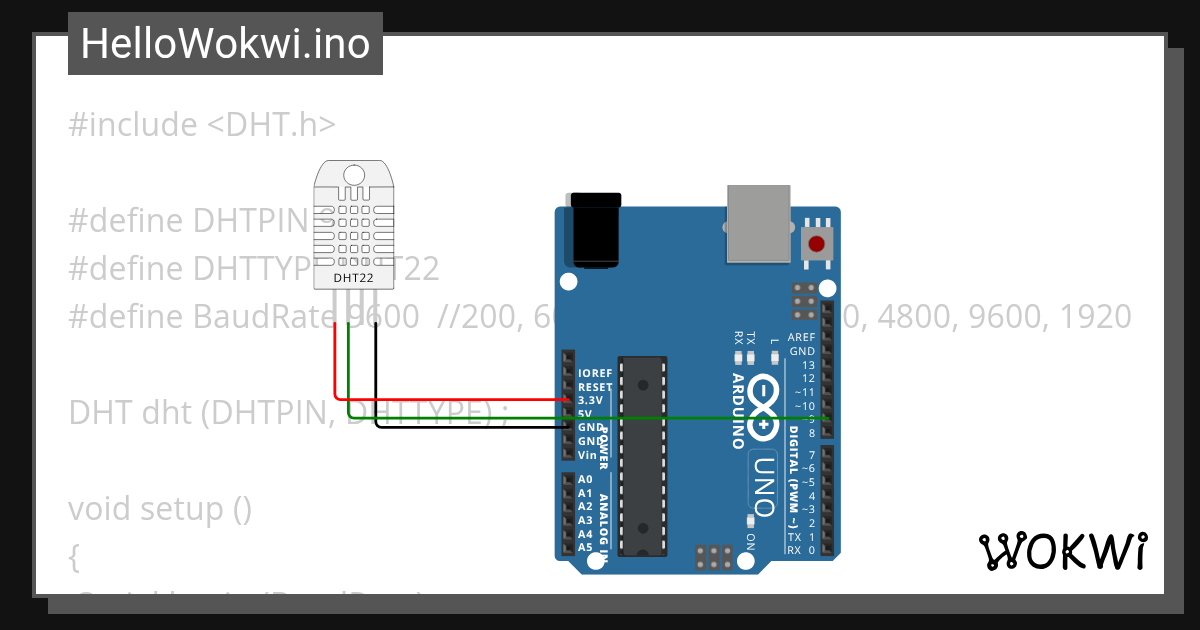 UNO-DHT22_TEMPERATUR_RELATIVE_FEUCHTIGKEIT.ino - Wokwi ESP32, STM32, Arduino Simulator