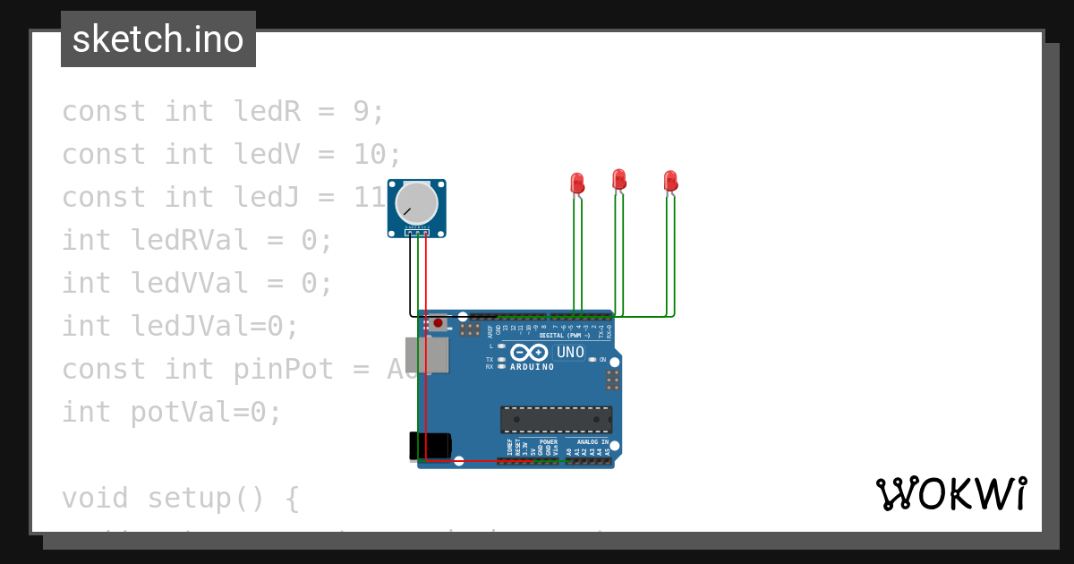 Potentiometre Led Wokwi Esp32 Stm32 Arduino Simulator