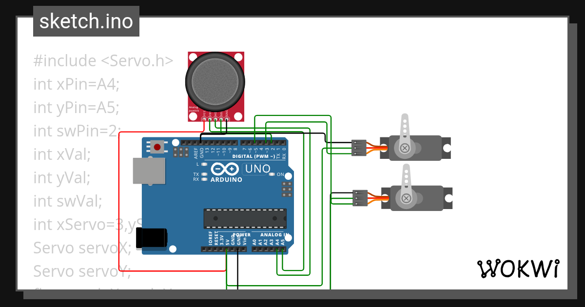 Joystick with Servos - Wokwi ESP32, STM32, Arduino Simulator