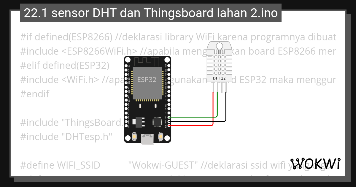 22.1 sensor DHT dan Thingsboard lahan 2.ino - Wokwi ESP32, STM32, Arduino Simulator