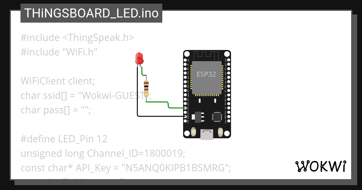 THiNGSBOARD_LED.ino - Wokwi ESP32, STM32, Arduino Simulator